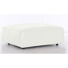 Musterring Hocker &raquo;LUCIA&laquo; grau Flachgewebe VALMONT (60% Baumwolle/40% Leinen);Leder PURO, pigmentiertes Leder;Microfaser CRONA (100% Polyester);Flachgewebe 