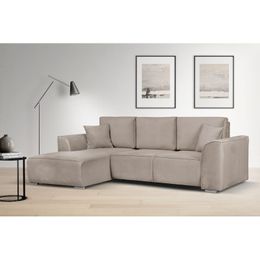 OTTO home Ecksofa &raquo;BEATRICE optionale Schlafsofa mit Bettkasten, B/T/H: 265/170/86 cm&laquo; L-Form, wahlweise auch mit Bettfunktion und Bettkasten grau 100