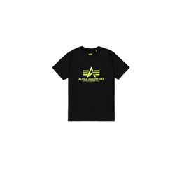 Alpha Industries Damen T-Shirt &raquo;Basic T-Shirt BL Neon Print&laquo; gelb XL