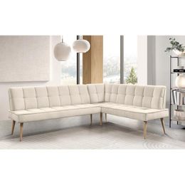 exxpo - sofa fashion Eckbank &raquo;Latte&laquo; moderne Sitz- und R&uuml;ckensteppung, bequem und elegant, hoher Holzfu&szlig; 94% PES, 6% NY