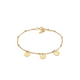 Elli Damen Armband &raquo;Kugelkette Pl&auml;ttchen Design 925 Sterling Silber&laquo; gold
