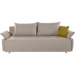 Collection AB Schlafsofa &raquo;, 3-Sitzer, Funtastic&laquo; inkl. Bettfunktion, Bettkasten, Federkern, Frei im Raum stellbar beige Zierkissen: 100% Polyester;