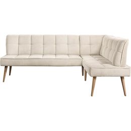 exxpo - sofa fashion Eckbank &raquo;Latte&laquo; moderne Sitz- und R&uuml;ckensteppung, bequem und elegant, hoher Holzfu&szlig; 94% PES, 6% NY