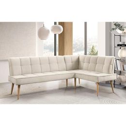 exxpo - sofa fashion Eckbank &raquo;Latte&laquo; moderne Sitz- und R&uuml;ckensteppung, bequem und elegant, hoher Holzfu&szlig; 94% PES, 6% NY
