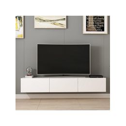 Evila TV-Regal "Rigel" in Wei&szlig; - (B)180 x (H)30 x (T)32 cm - 76% | Regale