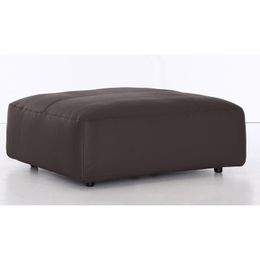 Musterring Hocker &raquo;LUCIA&laquo; braun Flachgewebe VALMONT (60% Baumwolle/40% Leinen);Leder PURO, pigmentiertes Leder;Microfaser CRONA (100% Polyester);Flachgewebe 