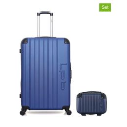 Les P'tites Bombes Les P ́tites Bombes 2tlg. Set: Hardcase-Trolley und Beautycase "Hambourg" in Blau - 67% | Damen-koffer-reisegepaeck