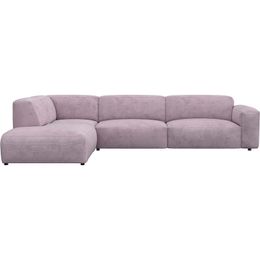 FLEXLUX Ecksofa &raquo;Lucera, super bequem durch hochwertigen Sitzaufbau mit Kaltschaum&laquo; modern & anschmiegsam, L-Form, Designsofa lila 85% Polyester/15%
