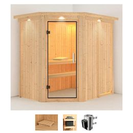 Karibu Sauna &raquo;Swantje&laquo; Set, Ofen 3,6 kW intgr. Strg beige