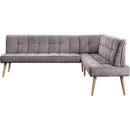 exxpo - sofa fashion Eckbank &raquo;Latte&laquo; moderne Sitz- und R&uuml;ckensteppung, bequem und elegant, hoher Holzfu&szlig; 100% PES