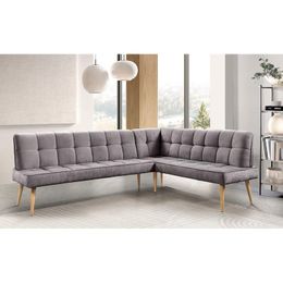 exxpo - sofa fashion Eckbank &raquo;Latte&laquo; moderne Sitz- und R&uuml;ckensteppung, bequem und elegant, hoher Holzfu&szlig; 100% PES