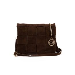 Mia Tomazzi Leder-Umh&auml;ngetasche "Empoli" in Dunkelbraun - (B)23 x (H)17 x (T)5 cm - 70% | Damen-taschen