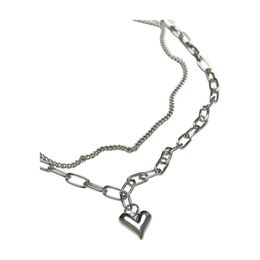 Urban Classics Herren Urban Classics Edelstahlkette &raquo; Unisex Heart Icon Layering Necklace&laquo;