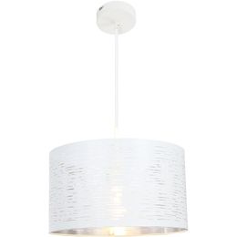 Globo LIGHTING H&auml;ngeleuchte &raquo;BARCA&laquo; E27 1 Stk. H&auml;ngelampe/Pendelleuchte&szlig;/&oslash;: 380mm/H&ouml;he k&uuml;rzbar/wei&szlig;
