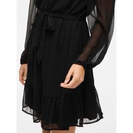 Vila Damen Chiffonkleid &raquo;VIFALIA L/S DRESS - NOOS&laquo; Sommerkleid schwarz 34, N-Gr