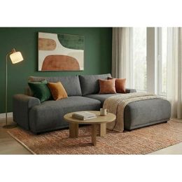 Trendmanufaktur Ecksofa &raquo;Fordon, Schlafsofa mit Bettkasten, Couch in L-Form, Breite 250 cm&laquo; in Struktur fein LEO, haustierfreundlich, anthrazit, 