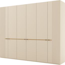 Musterring Kleiderschrank &raquo;Isabelle&laquo; Lamellen in Korpusfarbe, Griffe in schwarz, versch. Gr&ouml;&szlig;en und Farben beige Hartfaserplatte, Holzwerkstoff