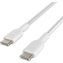 Belkin USB-Kabel &raquo;BOOST&uarr;CHARGE Braided USB-C to USB-C Cable&laquo; USB-C USB-C 100 cm wei&szlig;