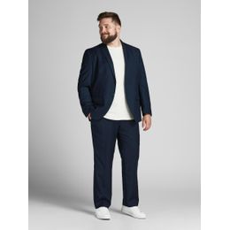 Jack & Jones PlusSize Anzug "JPRFRANCO SUIT NOOS PLS", Herren, Gr. 66, N-Gr, blau (schwarz navy), Web, Obermaterial: 78% Polyester, 17% Viskose, 5% Elasthan, JACK & JONES PLUSSIZE, unifarben, slim fit, Anz&uuml;ge