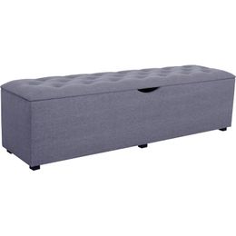 Home Affaire Hockerbank &raquo;Knobbed&laquo; Hockerbank mit Stauraum, Breite 120 cm und 160 cm blau Struktur fein (100% Polyester) f&uuml;r Bett Classico, Piazza, 