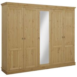 OTTO home Kleiderschrank &raquo;Indra&laquo; 3 Breiten: 100/145/233 cm H/T ca.187/54 cm, aus massiver Kiefer, mit Spiegel bei der 3- und 5trg.Variante beige 