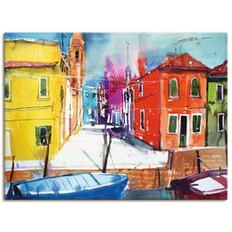 Artland Leinwandbild &raquo;Venedig, Burano, Fondamenta del Pizzo&laquo; Italien 1 Stk. tlg. auf Holzrahmen gespannt blau Leinwand