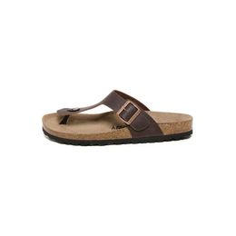 billowy Leder-Zehentrenner in Braun - 51% | Gr&ouml;&szlig;e 46 | Herrensandalen