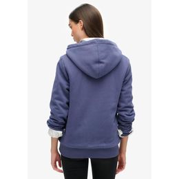 Superdry Damen Kapuzensweatjacke &raquo;BORG LINED ZIPHOOD&laquo; blau L