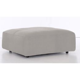 Musterring Hocker &raquo;LUCIA&laquo; grau Flachgewebe VALMONT (60% Baumwolle/40% Leinen);Leder PURO, pigmentiertes Leder;Microfaser CRONA (100% Polyester);Flachgewebe 
