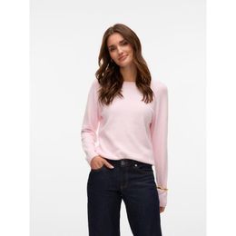 V&eacute;ro Moda Vero Moda Damen Rundhalspullover &raquo;VMDOFFY LS O-NECK BLOUSE GA NOOS&laquo; Materialmix, regular fit rosa L