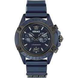 Versace Damen Chronograph &raquo;ICON ACTIVE&laquo; Quarzuhr, Armbanduhr, Damenuhr, Herrenuhr, Swiss Made, Polyurethanband blau