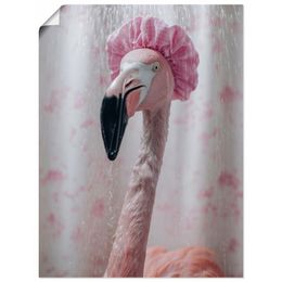 Artland Wandbild &raquo;Flamingo unter der Dusche&laquo; 1 Stk. tlg. als Alubild, Leinwandbild, Poster, Wandaufkleber in verschied. Gr&ouml;&szlig;en Papier