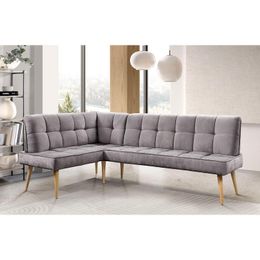 exxpo - sofa fashion Eckbank &raquo;Latte&laquo; moderne Sitz- und R&uuml;ckensteppung, bequem und elegant, hoher Holzfu&szlig; 100% PES