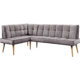 exxpo - sofa fashion Eckbank &raquo;Latte&laquo; moderne Sitz- und R&uuml;ckensteppung, bequem und elegant, hoher Holzfu&szlig; 100% PES