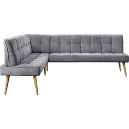 exxpo - sofa fashion Eckbank &raquo;Latte&laquo; moderne Sitz- und R&uuml;ckensteppung, bequem und elegant, hoher Holzfu&szlig; 100% PES
