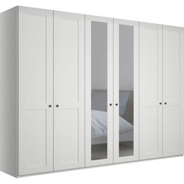Wiemann Kleiderschrank &raquo;G&ouml;teborg, mit 95&deg; &Ouml;ffnungswinkel, Made in Germany&laquo; inkl. Spiegel und T&uuml;rend&auml;mpfung, moderner Landhausstil wei&szlig; Glas, 