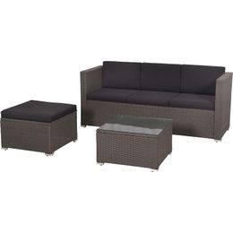 Merxx Gartenlounge-Set &raquo;Malta&laquo; Set, 10 tlg. inkl. 1 Bank, 1 Hocker, 7 Auflagen, 1 Tisch Kunststoff, Stahl