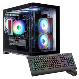 GAMEMAX Gaming-PC &raquo;HYPE-M BK 8011 AMD Ryzen 5 7500F 16GB DDR5 1TB SSD RX 9070&laquo; Windows 11, DDR5 RAM WLAN AC (WiFi-5), 4x USB 2.0/1.1, 1x PS/2, 2x USB 