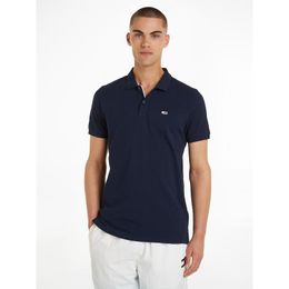 Tommy Jeans Damen Poloshirt &raquo;TJM SLIM PLACKET POLO&laquo; Piqu&eacute; mit Polokragen blau 3XL