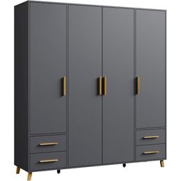 Rauch Dreht&uuml;renschrank &raquo;Kleiderschrank Schrank Garderobe SHINJO Breiten 93/140/187 cm&laquo; in 3 verschiedenen Ausstattungen BASIC/CLASSIC/PREMIUM, Griffe 