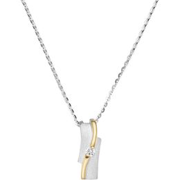 Firetti Damen Kette mit Anh&auml;nger &raquo;Schmuck Geschenk Silber 925 Halsschmuck Halskette bicolor&laquo; mit Zirkonia (synth.) gold