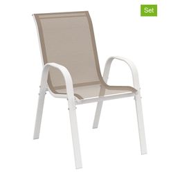 Inkazen 4er-Set: Gartenst&uuml;hle in Beige/ Wei&szlig; - (B)51,5 x (H)84 x (T)68 cm - 64% | Garten-moebel