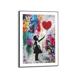 Orangewallz Gerahmter Kunstdruck "Concrete Balloon Girl" - 26% | Gr&ouml;&szlig;e 40x50 cm | Wanddekoration