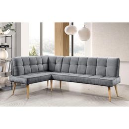 exxpo - sofa fashion Eckbank &raquo;Latte&laquo; moderne Sitz- und R&uuml;ckensteppung, bequem und elegant, hoher Holzfu&szlig; 100% PES