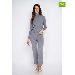 William de Faye 2tlg. Outfit in Grau - 77% | Gr&ouml;&szlig;e 40 | Damen-pullover-cardigans