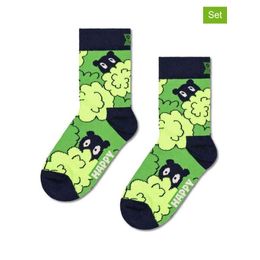 Happy Socks 2er-Set: Socken in Schwarz/ Gr&uuml;n - 37% | Gr&ouml;&szlig;e 22-24 | Babysocken-strumpfhosen