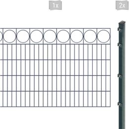 Arvotec Doppelstabmattenzaun &raquo;EXCLUSIVE 100 zum Einbetonieren "Ring" mit Zierleiste&laquo; Zaunh&ouml;he 100 cm, Zaunl&auml;nge 2 - 60 m grau Kunststoff, Stahl