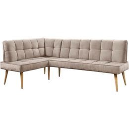exxpo - sofa fashion Eckbank &raquo;Latte&laquo; moderne Sitz- und R&uuml;ckensteppung, bequem und elegant, hoher Holzfu&szlig; 100% PES