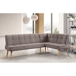 exxpo - sofa fashion Eckbank &raquo;Latte&laquo; moderne Sitz- und R&uuml;ckensteppung, bequem und elegant, hoher Holzfu&szlig; 94% PES, 6% NY
