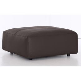 Musterring Hocker &raquo;LUCIA&laquo; braun Flachgewebe VALMONT (60% Baumwolle/40% Leinen);Leder PURO, pigmentiertes Leder;Microfaser CRONA (100% Polyester);Flachgewebe 